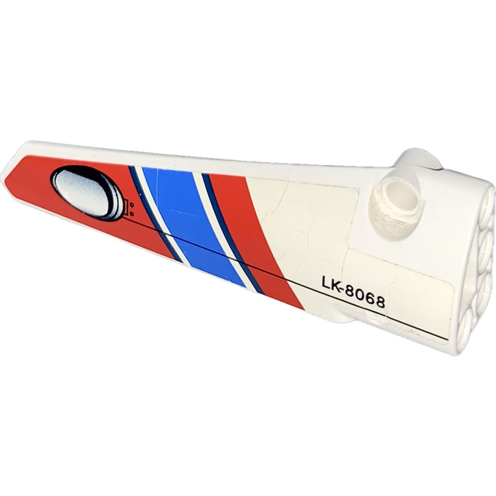 LEGO White Curved Panel 6 Right with LK-8068 stripes red/blue/red ...