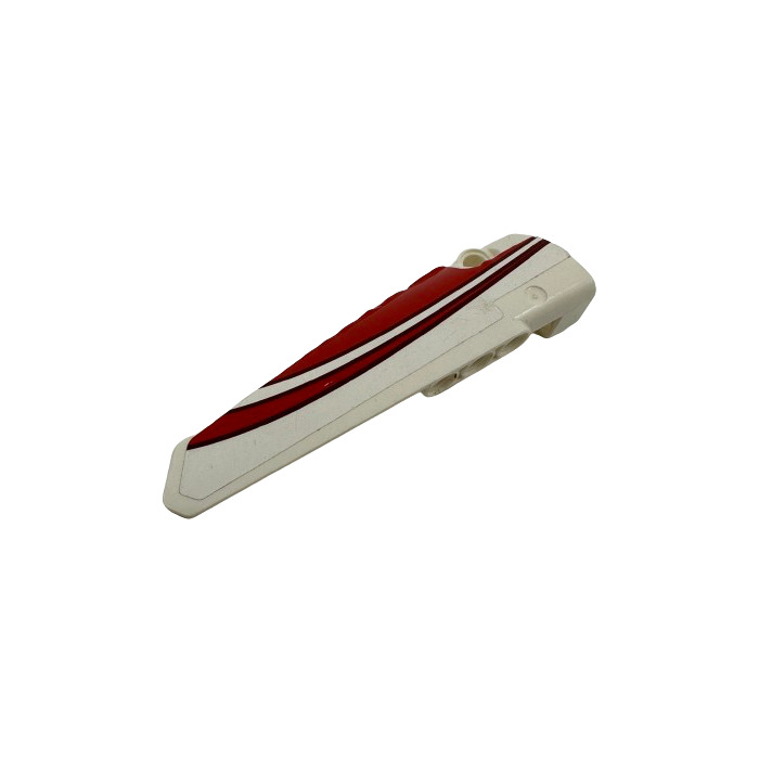 LEGO White Curved Panel 6 Right with Red Curved Stripes Sticker (64393 ...