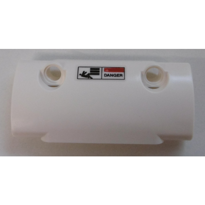 LEGO White Curved Panel 7 x 3 with 'DANGER', Person under Load Sticker ...