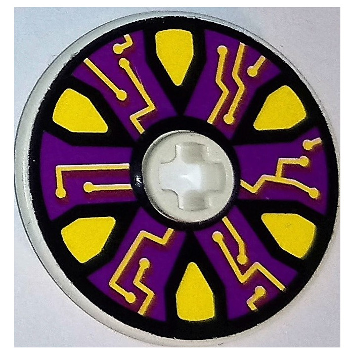 LEGO White Disk 3 x 3 with Yellow Blobs and Circuits Sticker (2723 ...