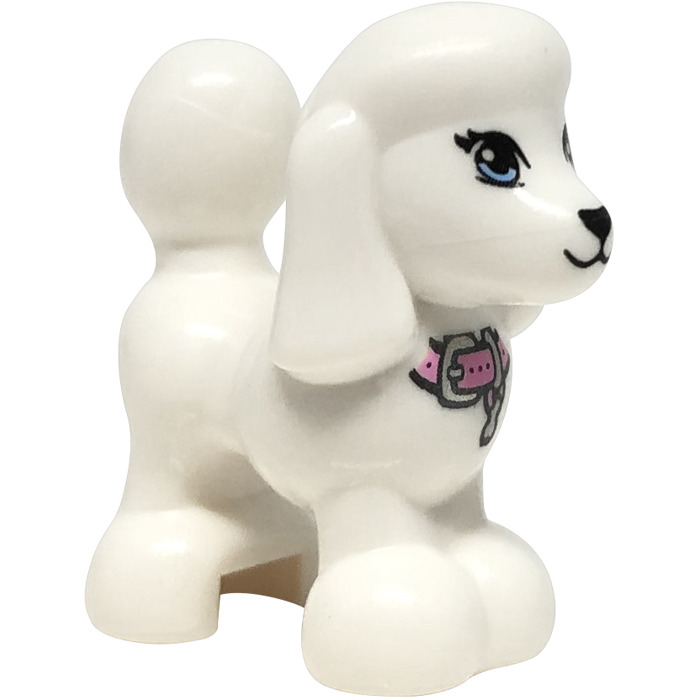 LEGO Dog - Poodle with Bright Pink Collar with Silver Buckle and Tag ...