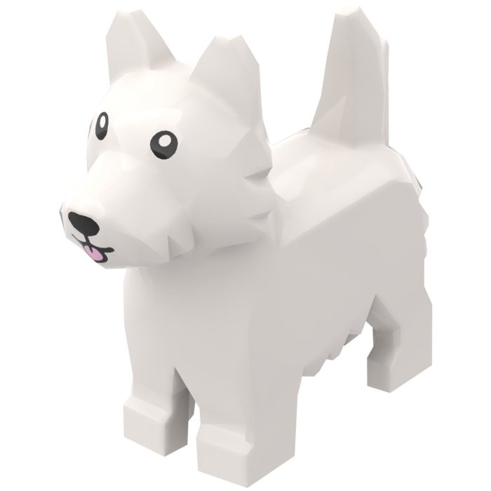 LEGO White Dog - Terrier with Pink Tongue (27981) | Brick Owl - LEGO ...