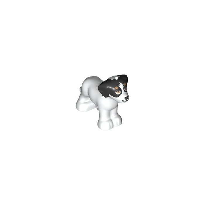 LEGO White Dog with Shaggy Fur with Black Face and Ears (3168 / 102361 ...