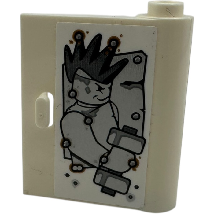 LEGO Door 1 x 3 x 3 Right with minifigure with mohawk holding dumbell ...