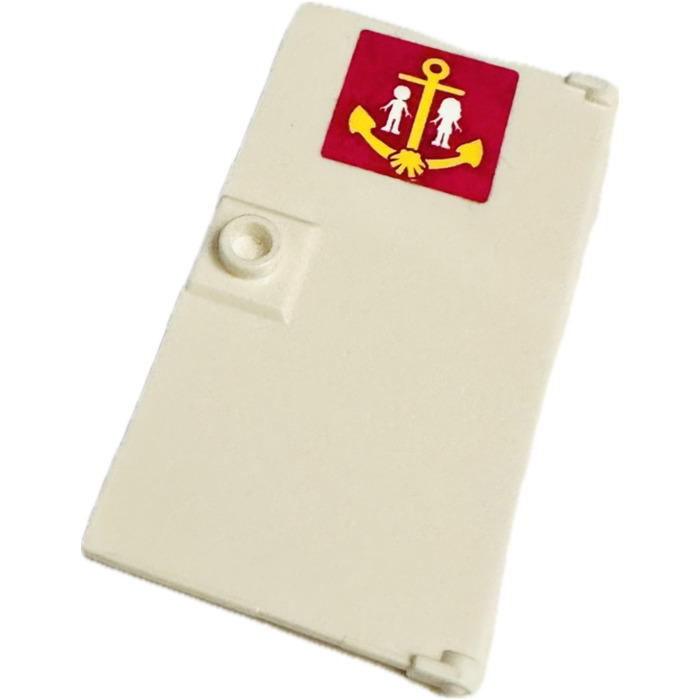 LEGO White Door 1 x 4 x 6 with Stud Handle with Anchor, Man and Woman ...