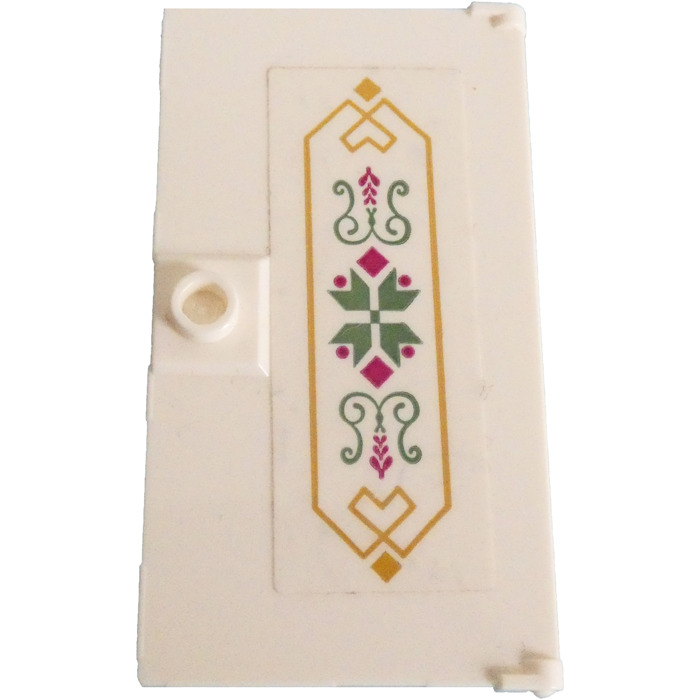 LEGO White Door 1 x 4 x 6 with Stud Handle with Flowers, Gold Frame ...