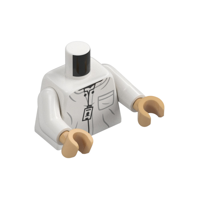 LEGO White Dr. Henry Wu with White Lab Uniform Minifig Torso (973 / ...