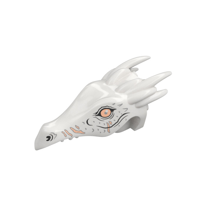 LEGO Dragon Head with Light Flesh Eyes and Scars and Gray Scales ...