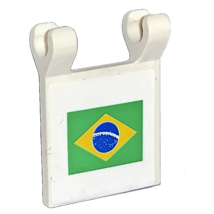 LEGO Flag 2 x 2 with Brazilian Flag Sticker without Flared Edge (2335 ...