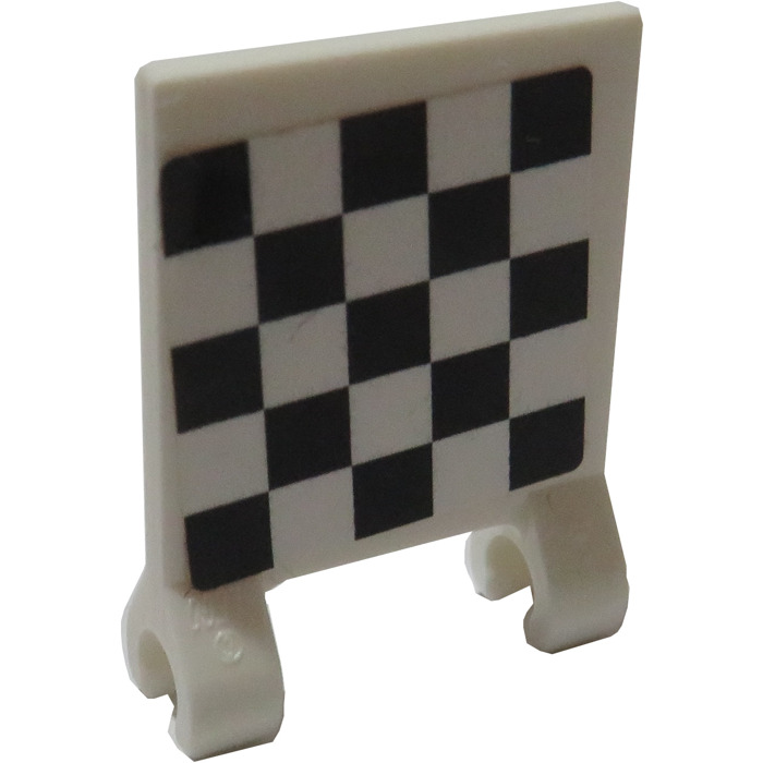 LEGO White Flag 2 x 2 with Checkered Flag on Both Sides Sticker without ...