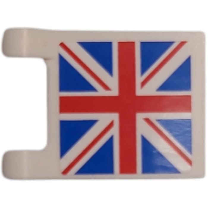 LEGO White Flag 2 x 2 with United Kingdom Flag Sticker without Flared ...