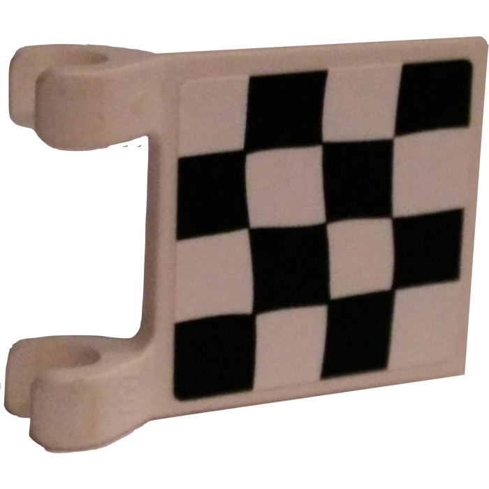 LEGO White Flag 2 x 2 with Wavy Checkered Flag Sticker without Flared ...