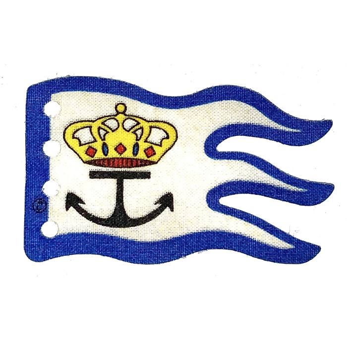 LEGO Blanco Bandera 5 x 8 con Azul Border y corona y Anchor | Brick Owl ...