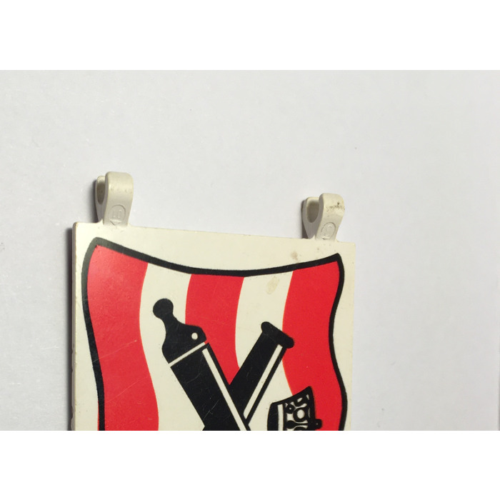LEGO White Flag 6 x 4 with 2 Connectors with Red Stripes and Cannons ...
