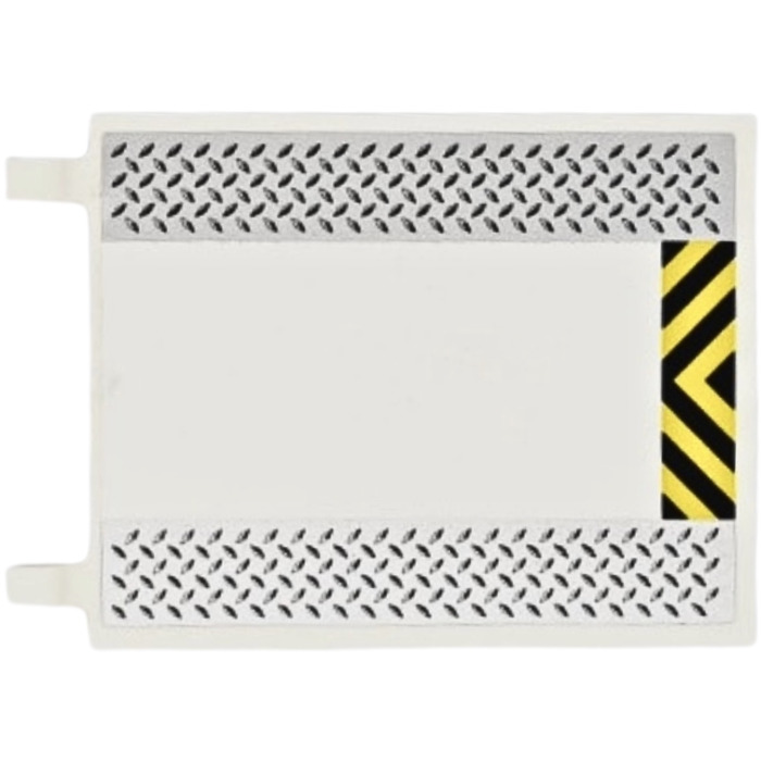 LEGO White Flag 6 x 4 with 2 Connectors with Tread Plates and Black and ...