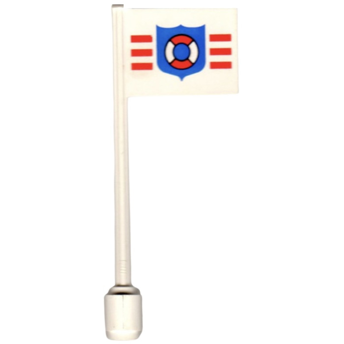 LEGO White Flag on Ridged Flagpole with Coast Guard (3596) | Brick Owl