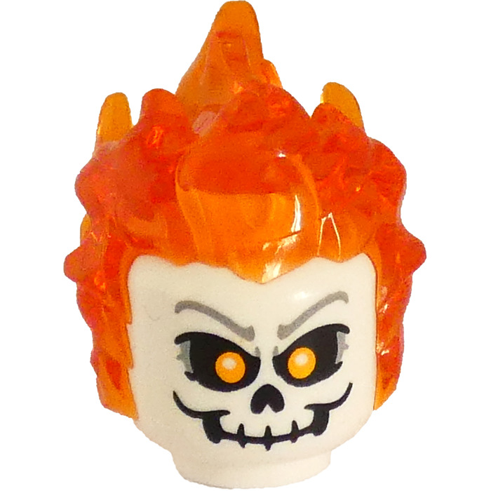 LEGO Ghost Rider Head with Bright Light Orange Eyes (101779) | Brick Owl