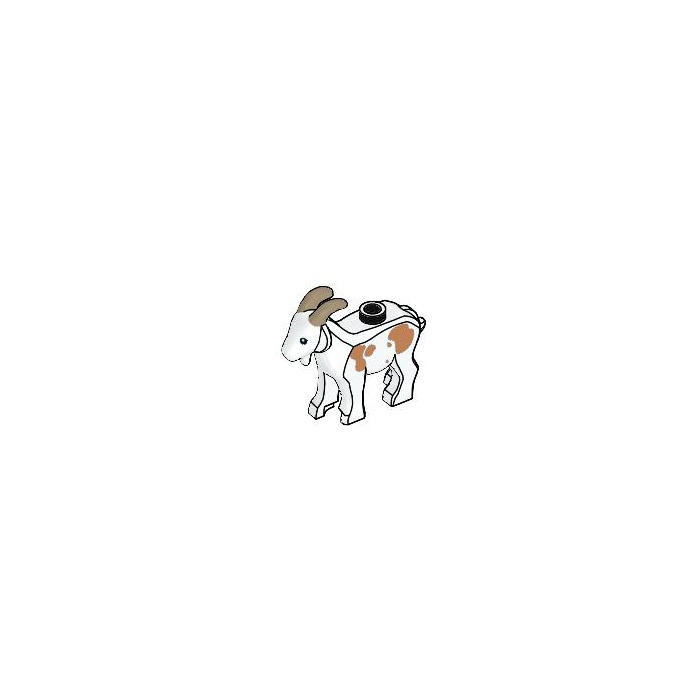LEGO White Goat with Dark Tan Horns and Medium Dark Flesh Spots (96089 ...
