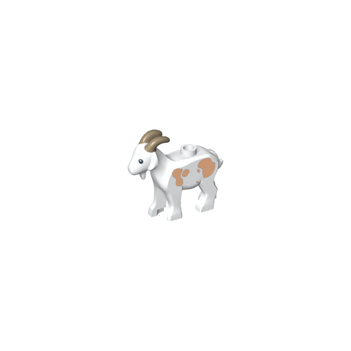 LEGO White Goat with Dark Tan Horns and Medium Dark Flesh Spots (96089 ...