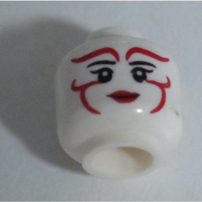 LEGO White Head with Red Face Paint and Smile / Scowl (Double Sided ...