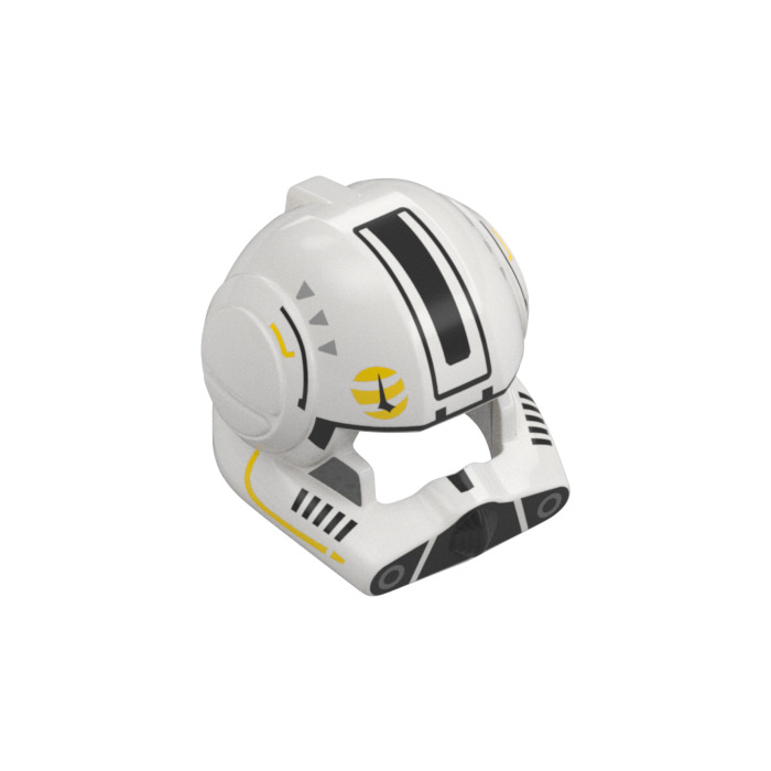 LEGO Helmet with Round Ear Pads with Black and Yellow Markings | Brick ...