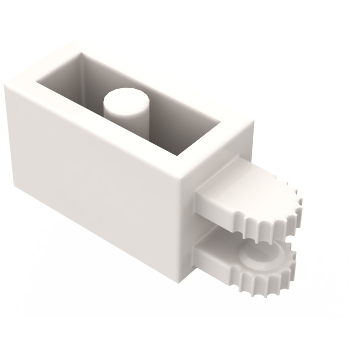LEGO White Hinge Brick 1 x 2 with Horizontal Fingers (30540 / 54672 ...