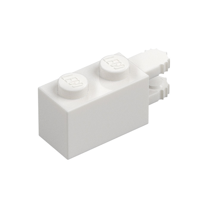 LEGO White Hinge Brick 1 x 2 with Horizontal Fingers (30540 / 54672 ...