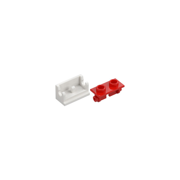 LEGO White Hinge Brick 1 x 2 with Red Top Plate | Brick Owl - LEGO ...