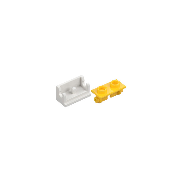LEGO White Hinge Brick 1 x 2 with Yellow Top Plate | Brick Owl - LEGO ...