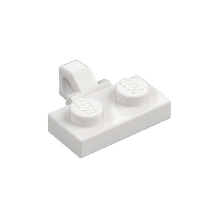 LEGO White Hinge Plate 1 x 2 with Vertical Locking Stub without Bottom ...