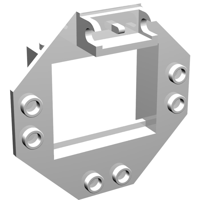 LEGO White Hinge Window Frame 1 x 4 x 3 with Octagonal Panel and Side ...