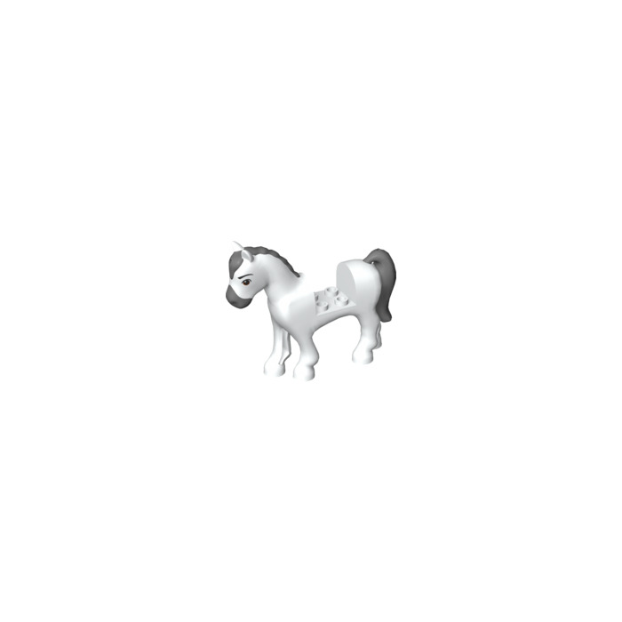 LEGO White Horse with 2 x 2 Cutout with Dark Gray Mane (29730) | Brick Owl