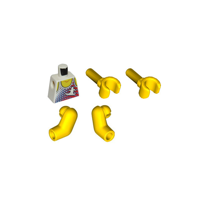 LEGO White Marina Wind Surfer Torso (973 / 76382) | Brick Owl - LEGO ...