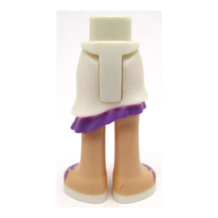 LEGO White Minidoll Hip with Skirt with Ruffle with Purple and White ...