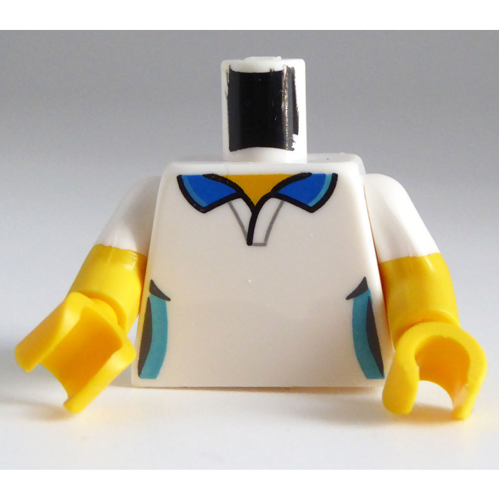 LEGO White Minifig Torso with Tennis Shirt with Blue Collar (973 ...