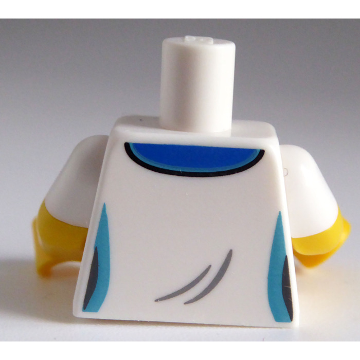 LEGO White Minifig Torso with Tennis Shirt with Blue Collar (973 ...
