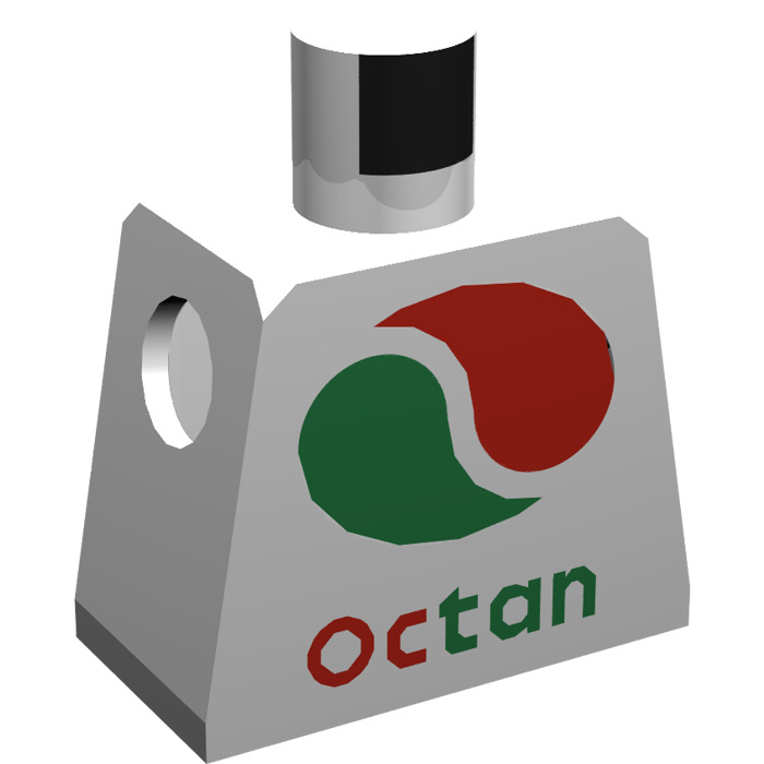 LEGO White Minifig Torso without Arms with Large Green and Red Octan ...