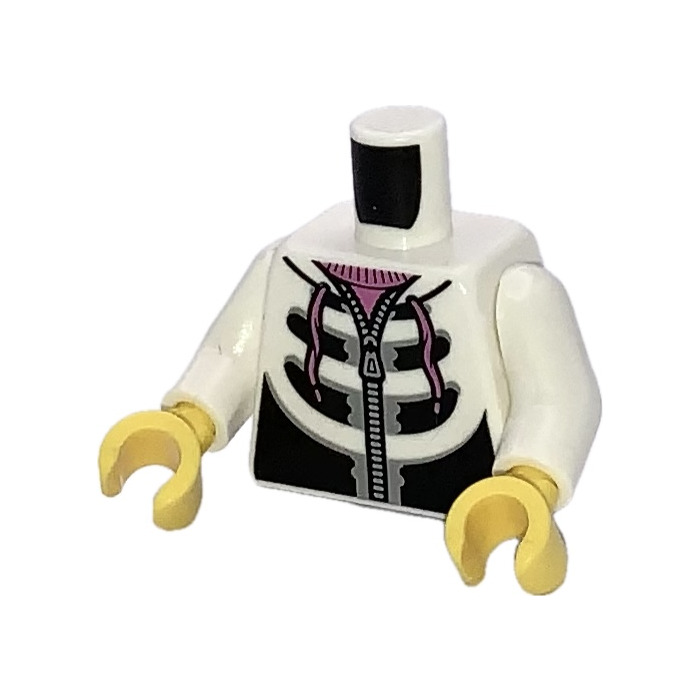 LEGO White Minifigur Torso with X-Ray Hoodie and Dark Pink Collar (973 ...