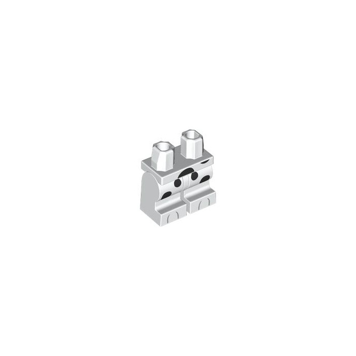 LEGO White Minifigure Medium Legs with Black Dalmatian Spots and Gray ...