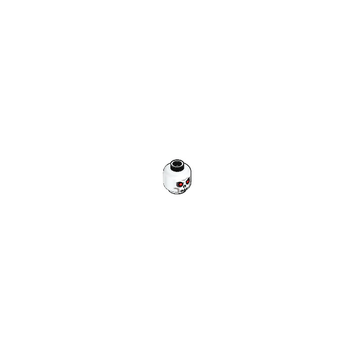 LEGO White Minifigure Skull Head with Red Eyes and Grey Shadows in Eye ...
