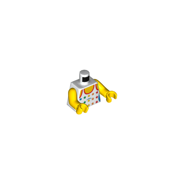 LEGO Weiß Minifigure Torso mit Bathing Suit Oder Tank oben mit Stars ...