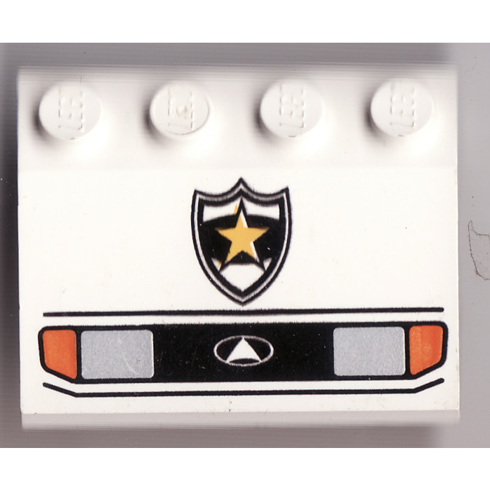 LEGO White Mudguard Slope 3 x 4 with Headlights and Police Badge (2513 ...