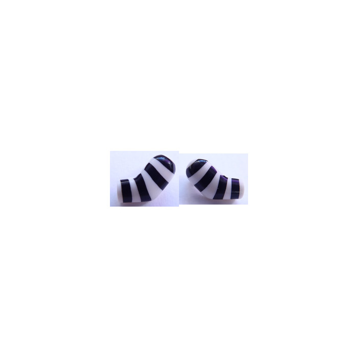 LEGO White Pair of Minifigure Arms with Black Stripes | Brick Owl ...