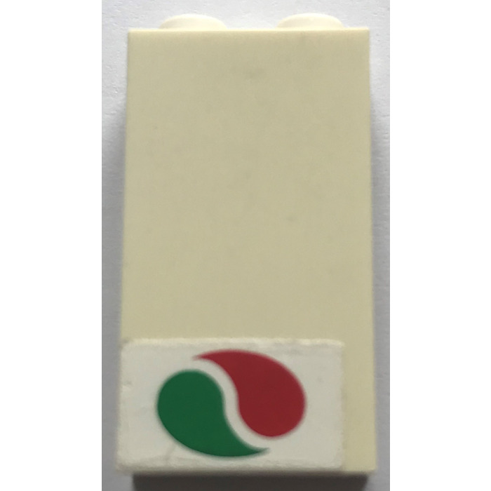 LEGO White Panel 1 x 2 x 3 with Octan Logo Sticker with Side Supports ...