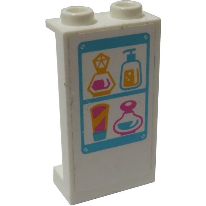 LEGO Panel 1 x 2 x 3 with Perfume Bottles Sticker with Side Supports ...