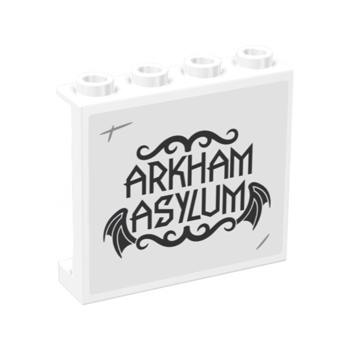 LEGO Panel 1 x 4 x 3 with 'ARKHAM ASYLUM' Sign Sticker with Side ...