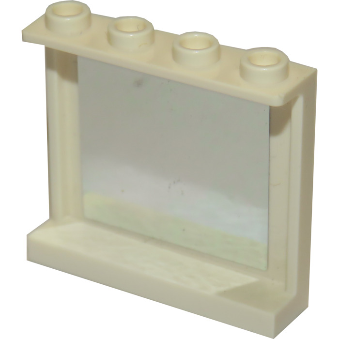 LEGO White Panel 1 x 4 x 3 with mirror inside Sticker with Side ...
