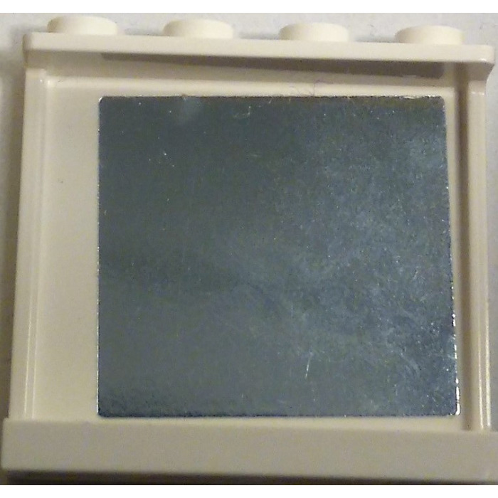 LEGO White Panel 1 x 4 x 3 with mirror inside Sticker with Side ...