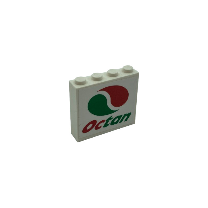 LEGO White Panel 1 x 4 x 3 with Octan Logo Sticker with Side Supports ...