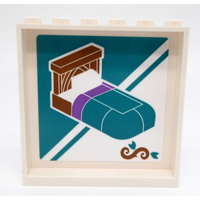 LEGO White Panel 1 x 6 x 5 with Bed Sticker (59349) | Brick Owl - LEGO ...